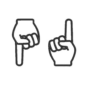 One Finger Machine Embroidery Design, 4 Sizes, Number One Finger ...