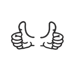 Thumbs up Thumbs Down Machine Embroidery Design, 6 Sizes, Thumb Finger ...