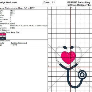 Stethoscope Heart Machine Embroidery Design, 5 Sizes, Nurse Love ...