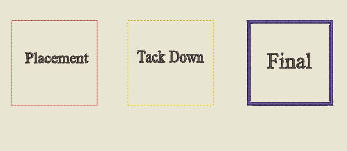 Shapes Machine Embroidery Design Patch Outlines Square - Etsy