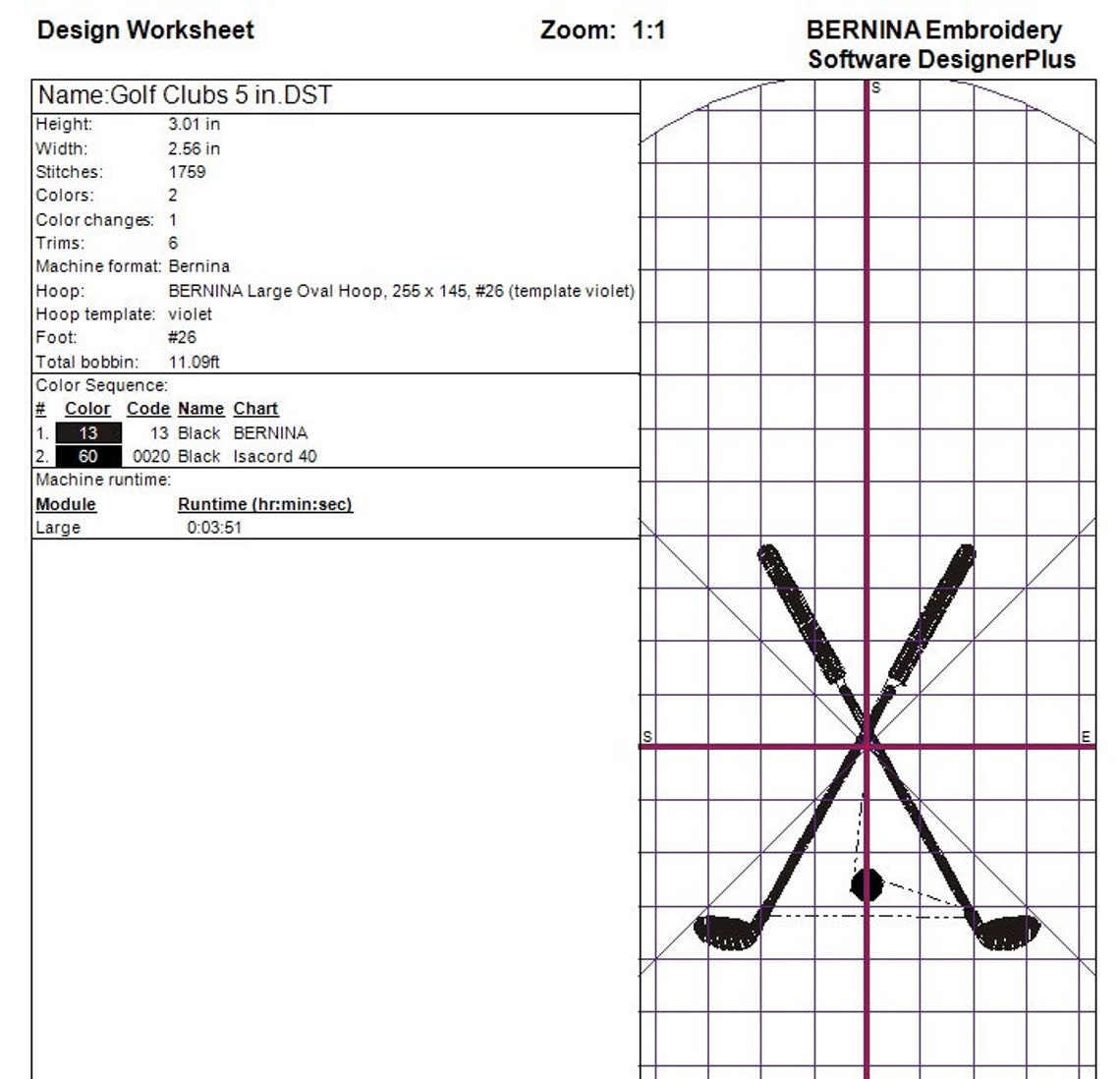 Crossed Golf Clubs Embroidery Design, 4 Sizes (digital Download) - Etsy