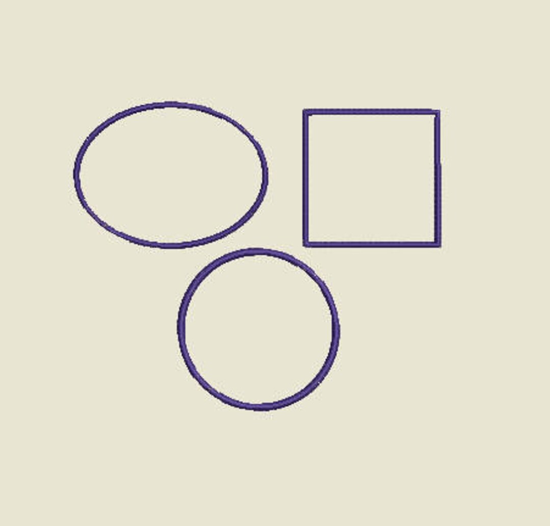 Shapes Machine Embroidery Design, Patch Outlines, Square Patch, Oval ...