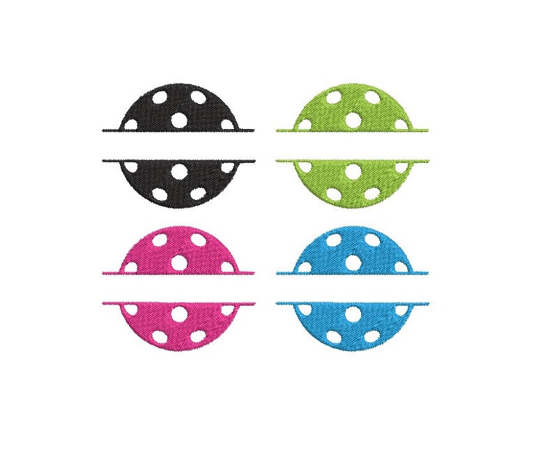 Split Pickleball Machine Embroidery Design, NOT A PATCH, 3 Sizes ...