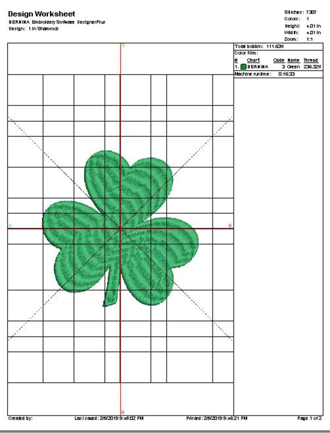 Shamrock Embroidery Design, Four Sizes (digital Design) - Etsy