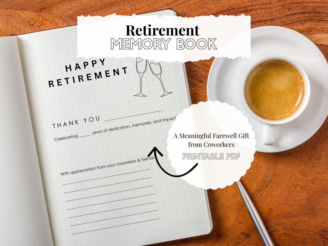 Coworker Retirement Printable – Group Farewell Memory Book for Large ...