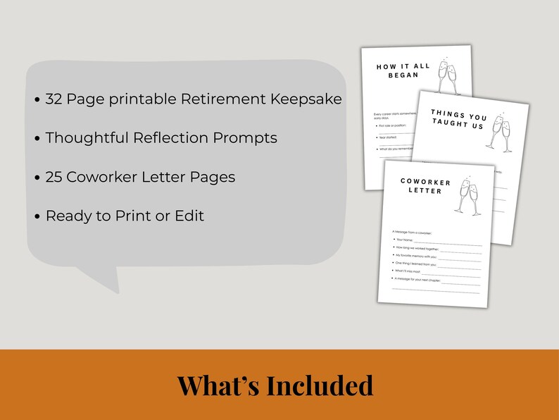 Coworker Retirement Printable – Group Farewell Memory Book for Large ...