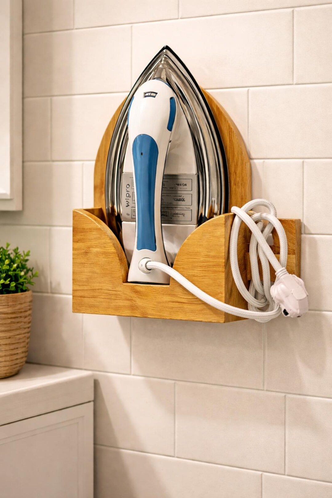 Handmade Wooden Iron Holder | Wall Mounted Ironing Organizer - Etsy