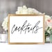 Cocktails,event Cocktail Sign,bar Sign,day of Sign,instant Download,4x6 ...