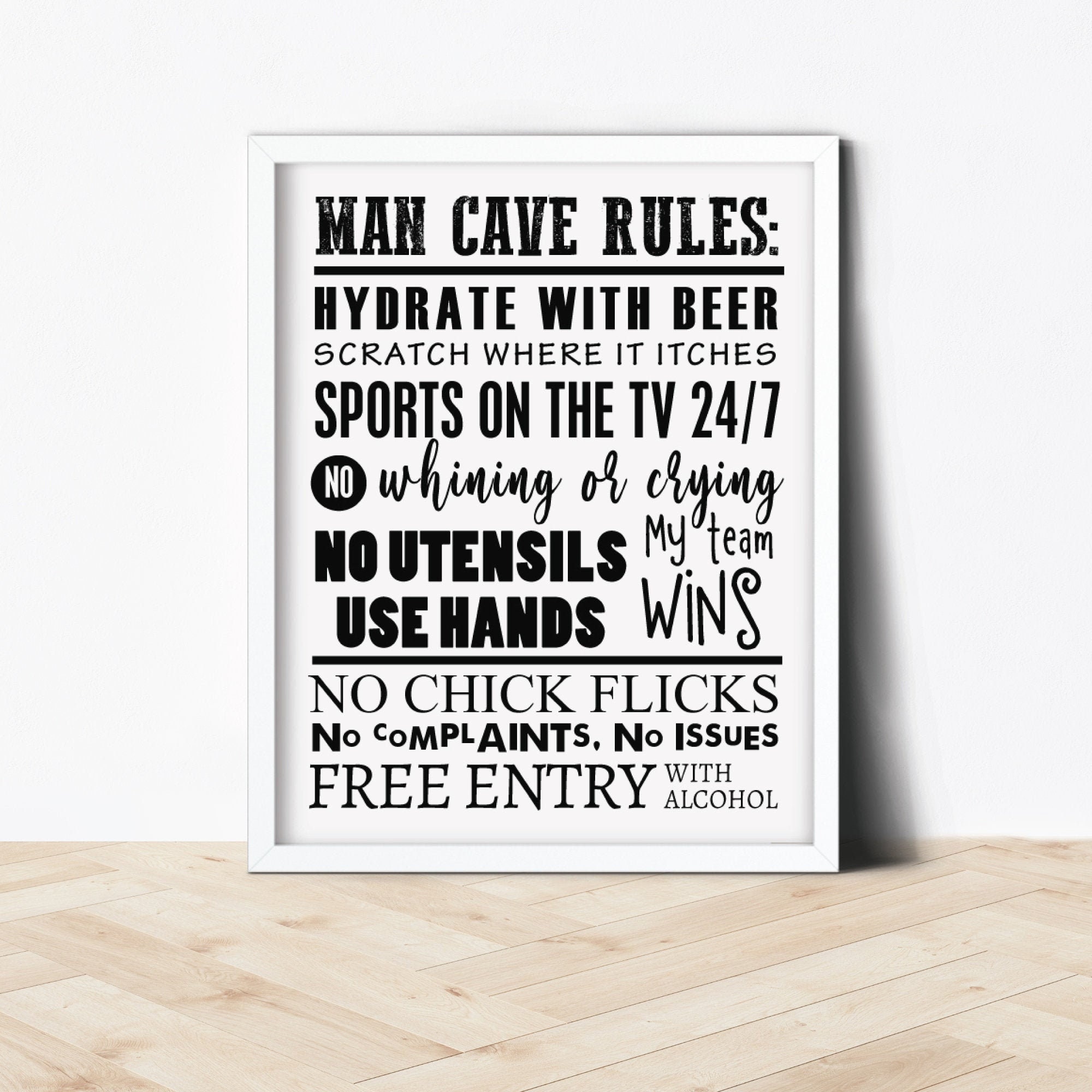 Man Cave Art Man Cave Printable Print Sign Sign for Man - Etsy