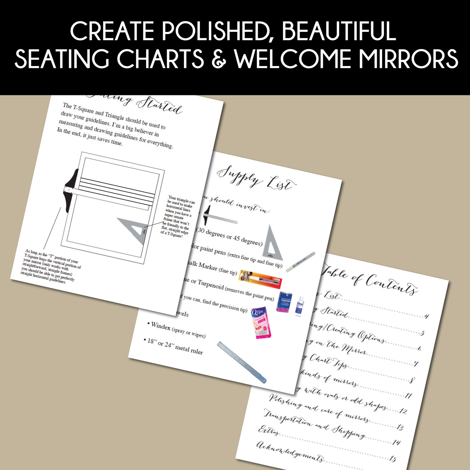 How to Letter Mirrors / Mirror Lettering / Mirror Seating Chart DIY - Etsy