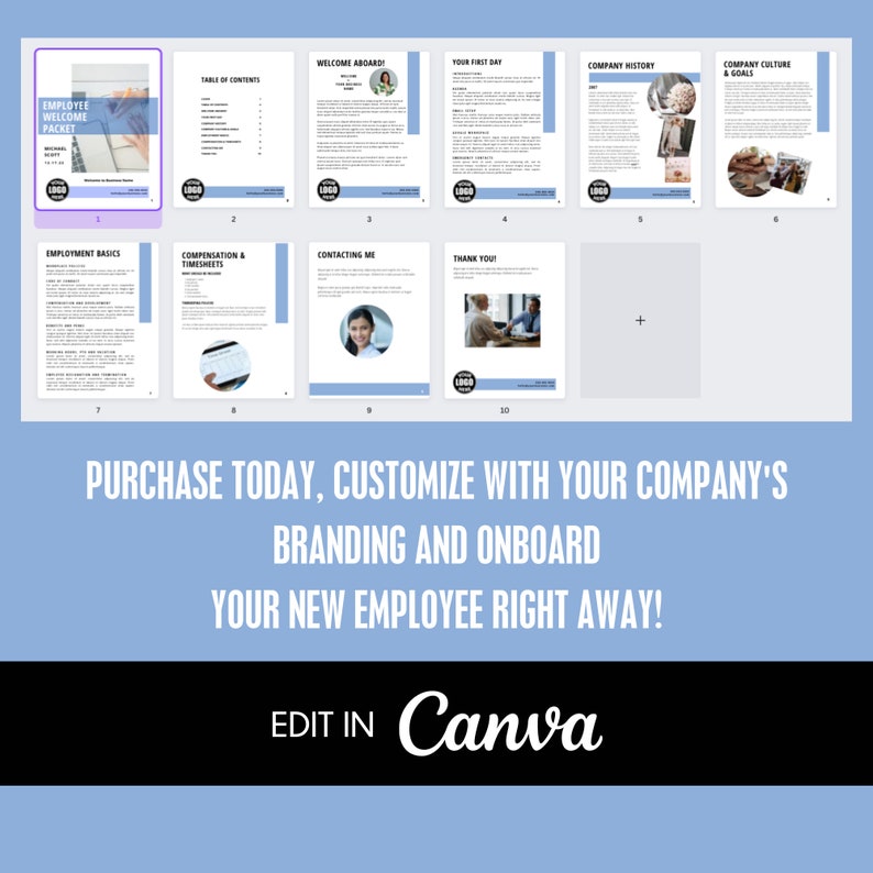 Employee Onboarding, Canva Template, Editable Welcome, Small Business ...