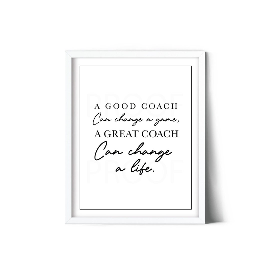 Coach Print / Sports Printable / A Good Coach / A Great Coach ...