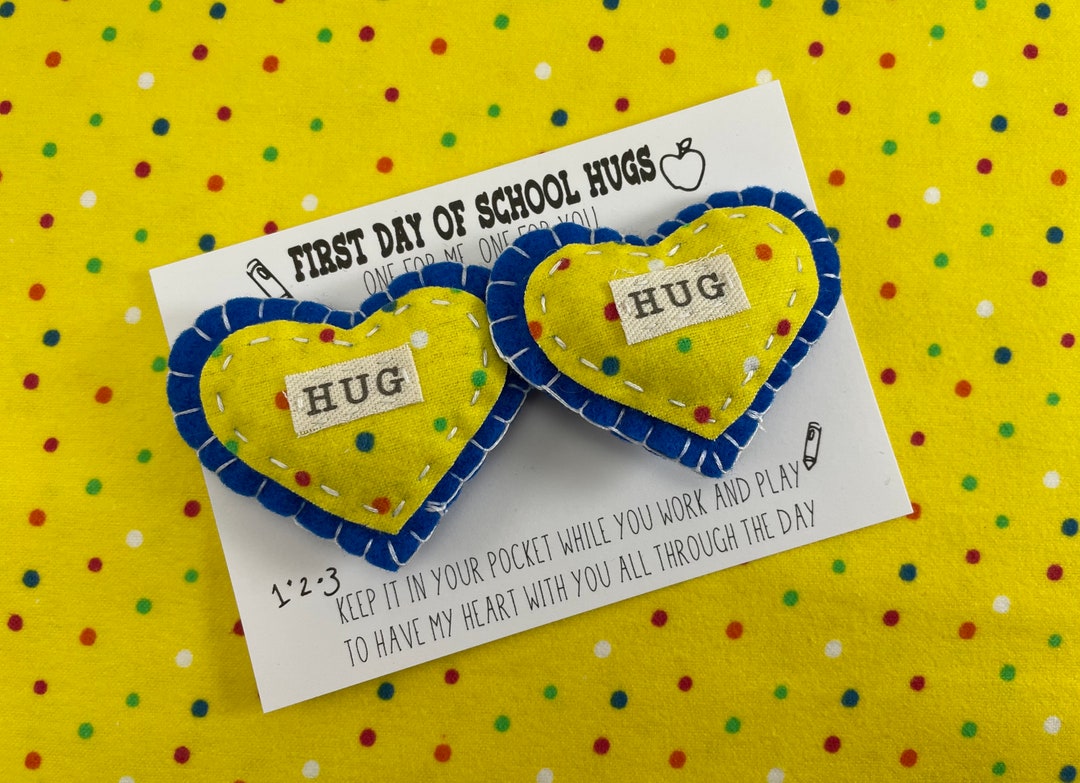 First Day of School Pocket Hug Set | Mommy and Me Always With You Gift ...
