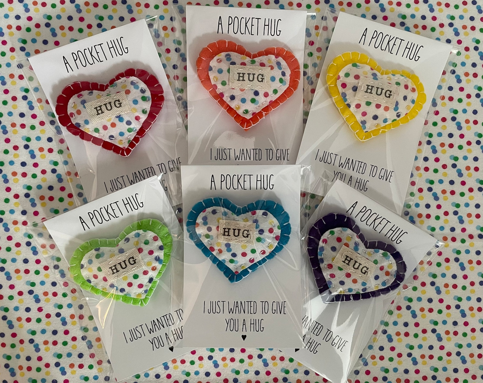 6 Rainbow Pocket Hug Hearts Nurses Appreciation Gift Small - Etsy