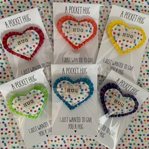 6 Rainbow Pocket Hug Hearts | Nurses Appreciation Gift | Small Holiday ...