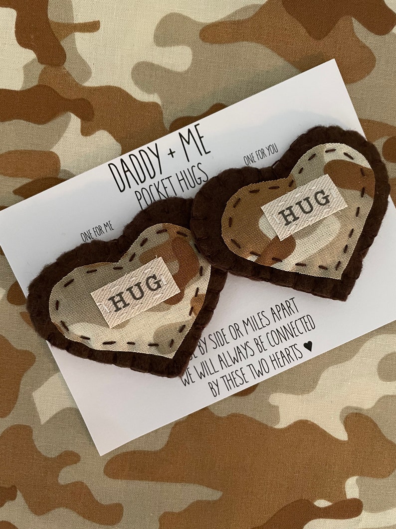 Gift for Deployed Dad Pocket Hug for Deployment From Kids - Etsy