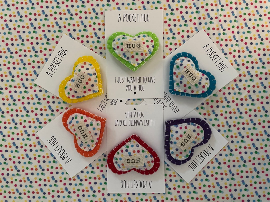 6 Rainbow Pocket Hug Hearts | Nurses Appreciation Gift | Small Holiday ...