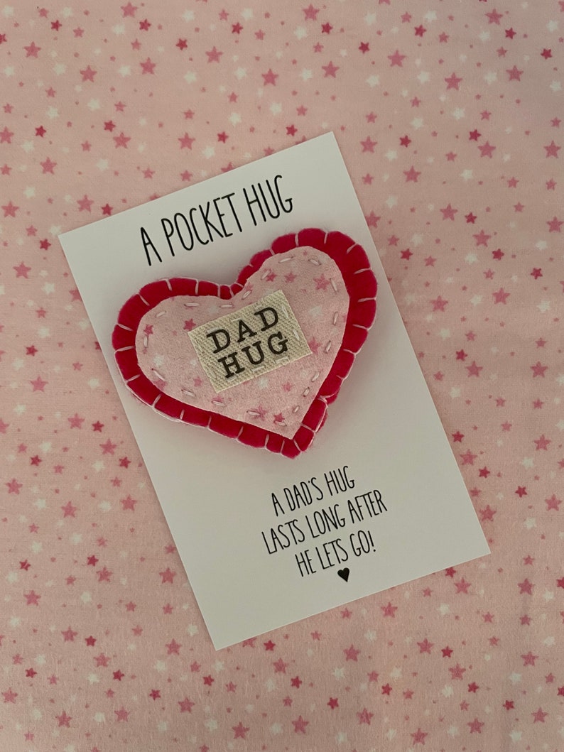 Dad Pocket Hug - Handmade Felt Keepsake Heart Gift - Etsy