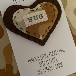 Camo Pocket Hug | Deployment Always With You Token | Missing You Gift ...