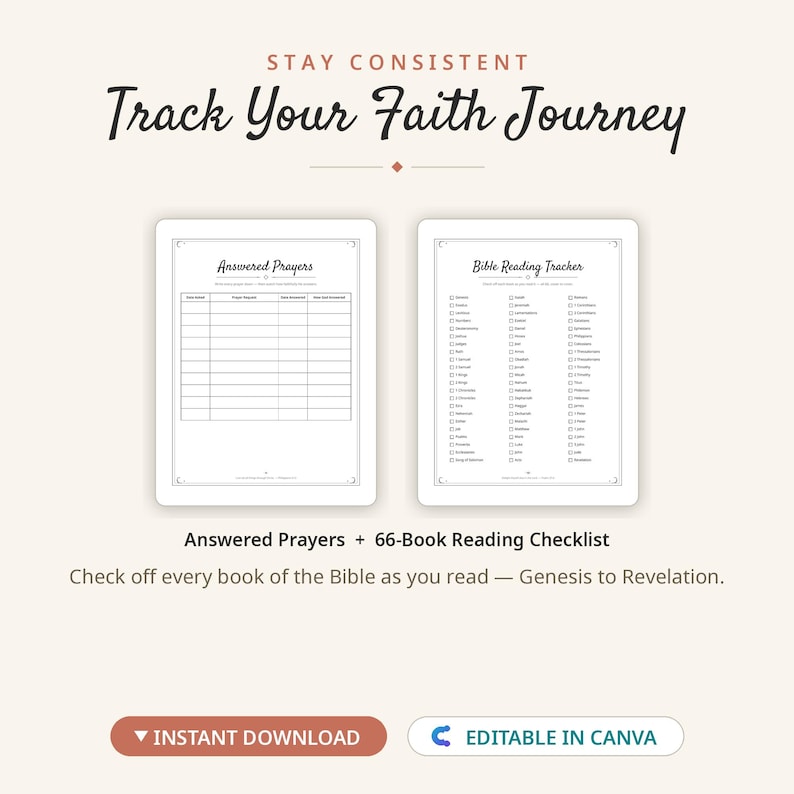 Prayer Journal Printable, 100 Page Christian Faith Journal, Bible Study ...
