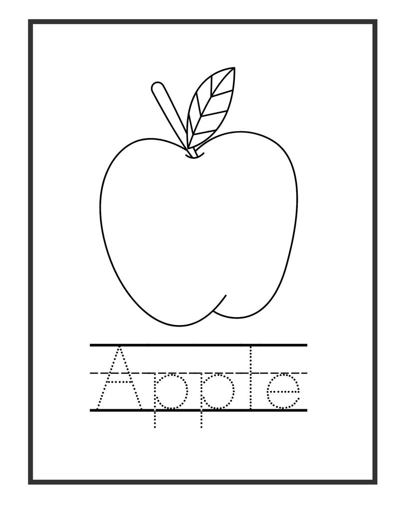 Alphabet A to Z Coloring Pages and Word Tracing. 52 Educational ...