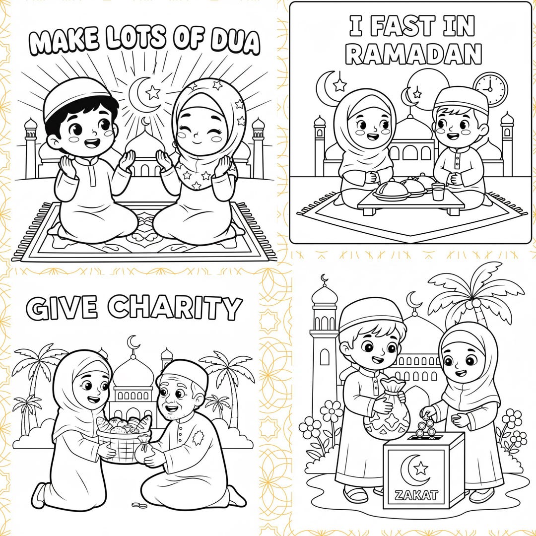 Ramadan Coloring Pages for Kids - Digital Download (printable Sheets ...