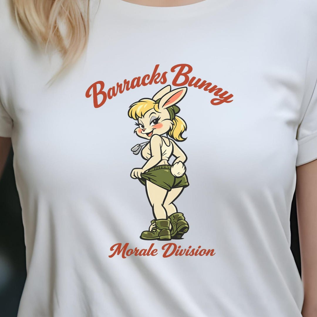 Barracks Bunny Vintage Military Pinup Cartoon Tee | Morale Division ...