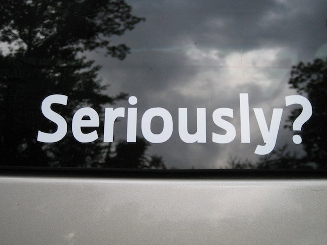 Seriously : Vinyl Decal Car Window Sticker Bumper Sticker | Etsy