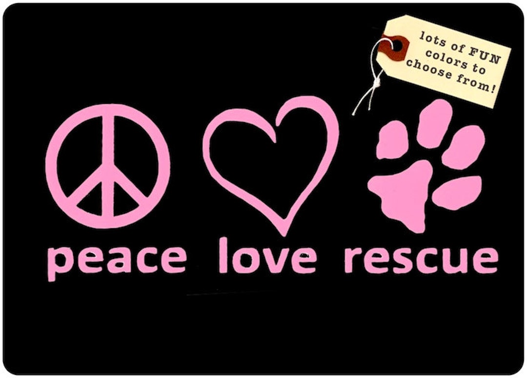 Dog Rescue Decal - Adopt a Dog Vinyl Decal - Dog Lover Window Sticker ...
