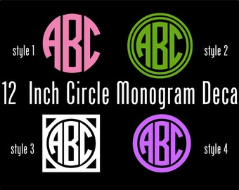 Vinyl Monogram Decal 12 Inch Personalized Vinyl Decal Vine - Etsy