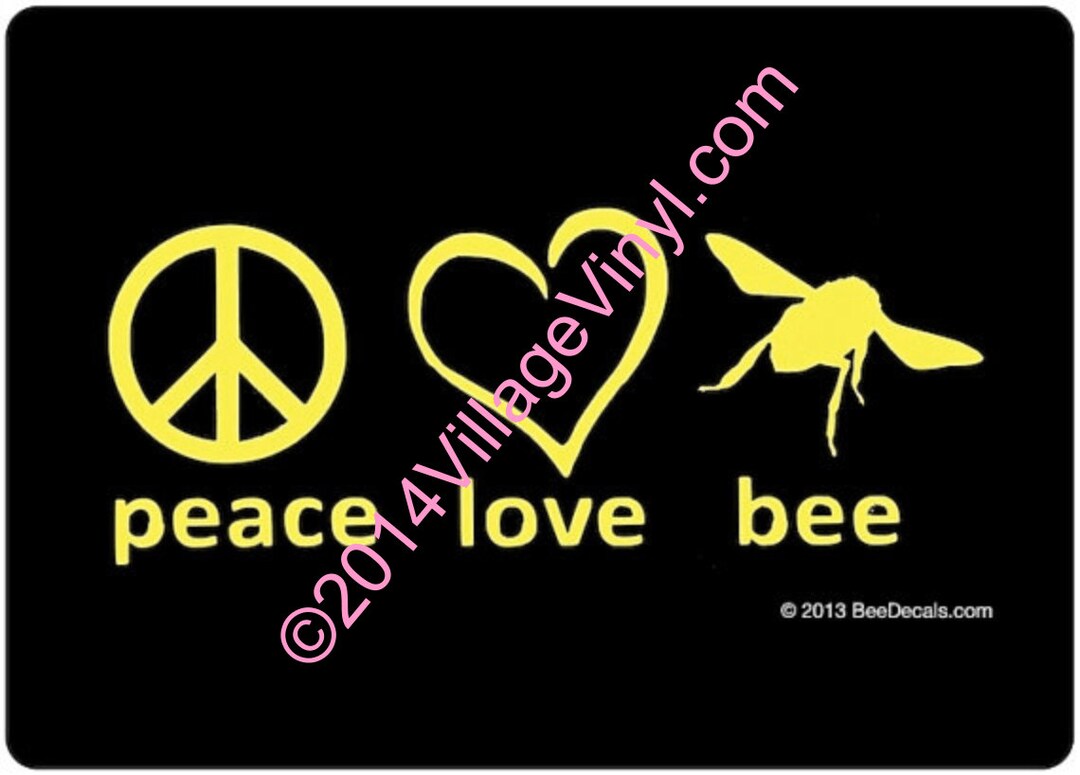 Vinyl Decal - Honey Bee Window Decal -peace Love Bee Car Window Decal ...