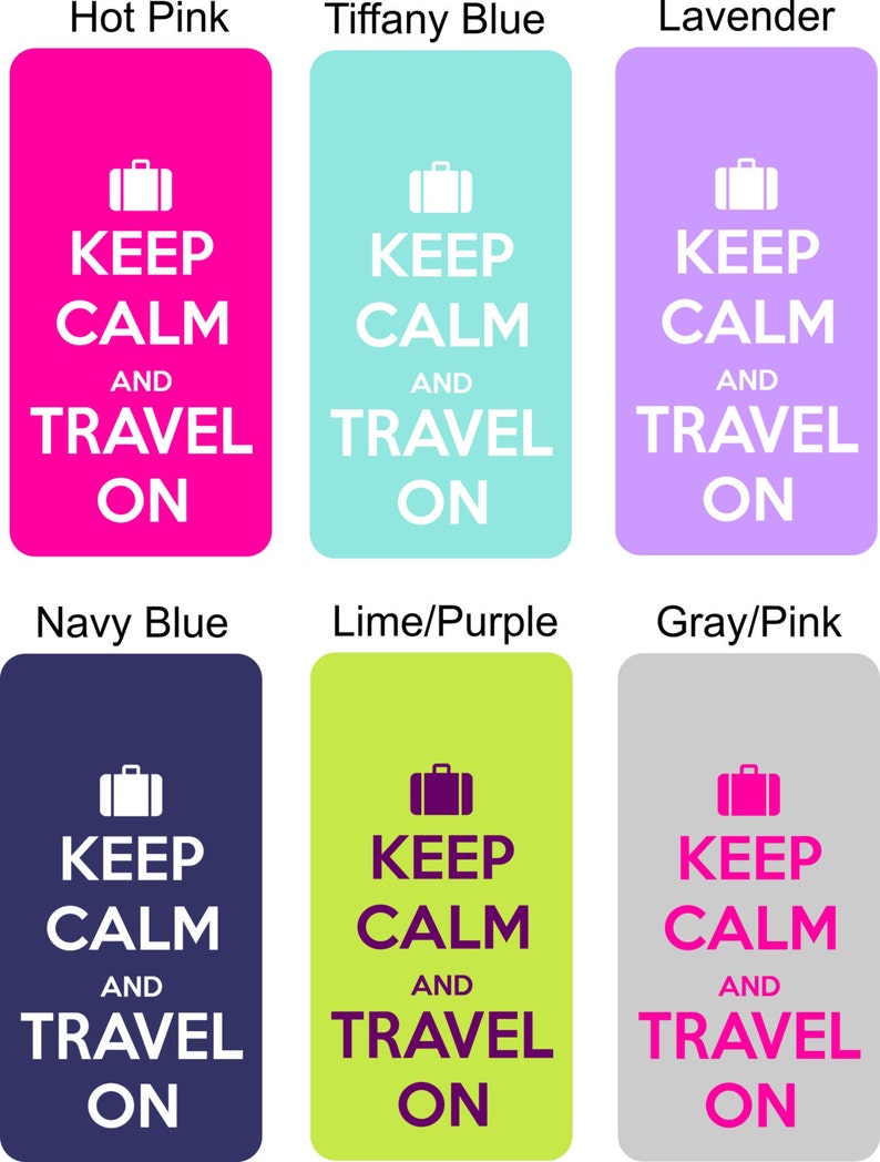 Luggage Tag Pair Keep Calm and Travel on Luggage Tag Pair - Etsy