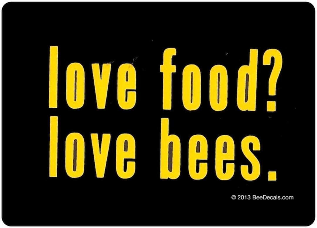 Love Food Love Bees Vinyl Decal - Honey Bee Car Window Decal - Car ...