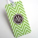 Luggage Tag Pair Lime Green Chevron Custom Monogram Luggage - Etsy
