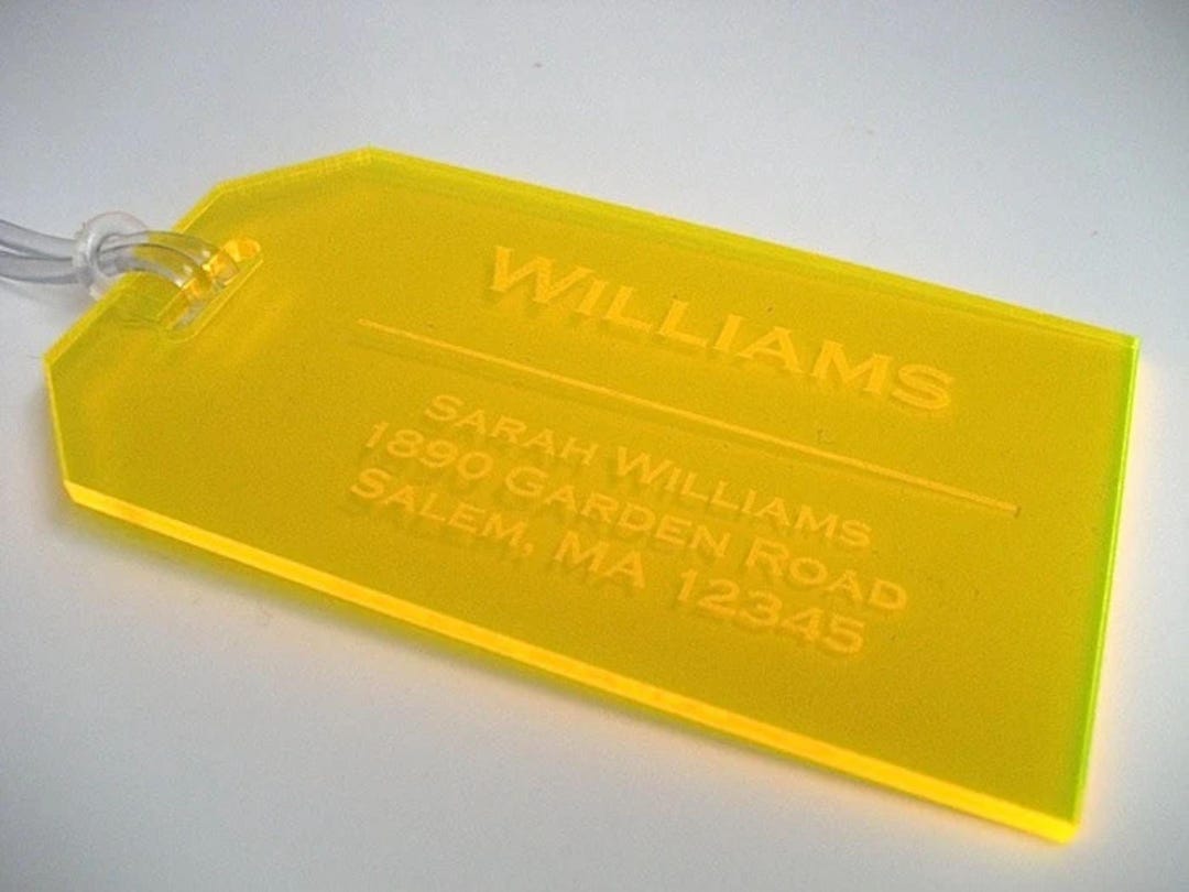 Luggage Tag - Neon Glow in the Light Custom Engraved Luggage Tag ...
