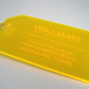 Luggage Tag - 6-pack - Neon Glow in the Light Custom Engraved Luggage ...