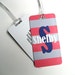 Luggage Tag PAIR Coral and Gray Custom Monogram Luggage Tag - Etsy