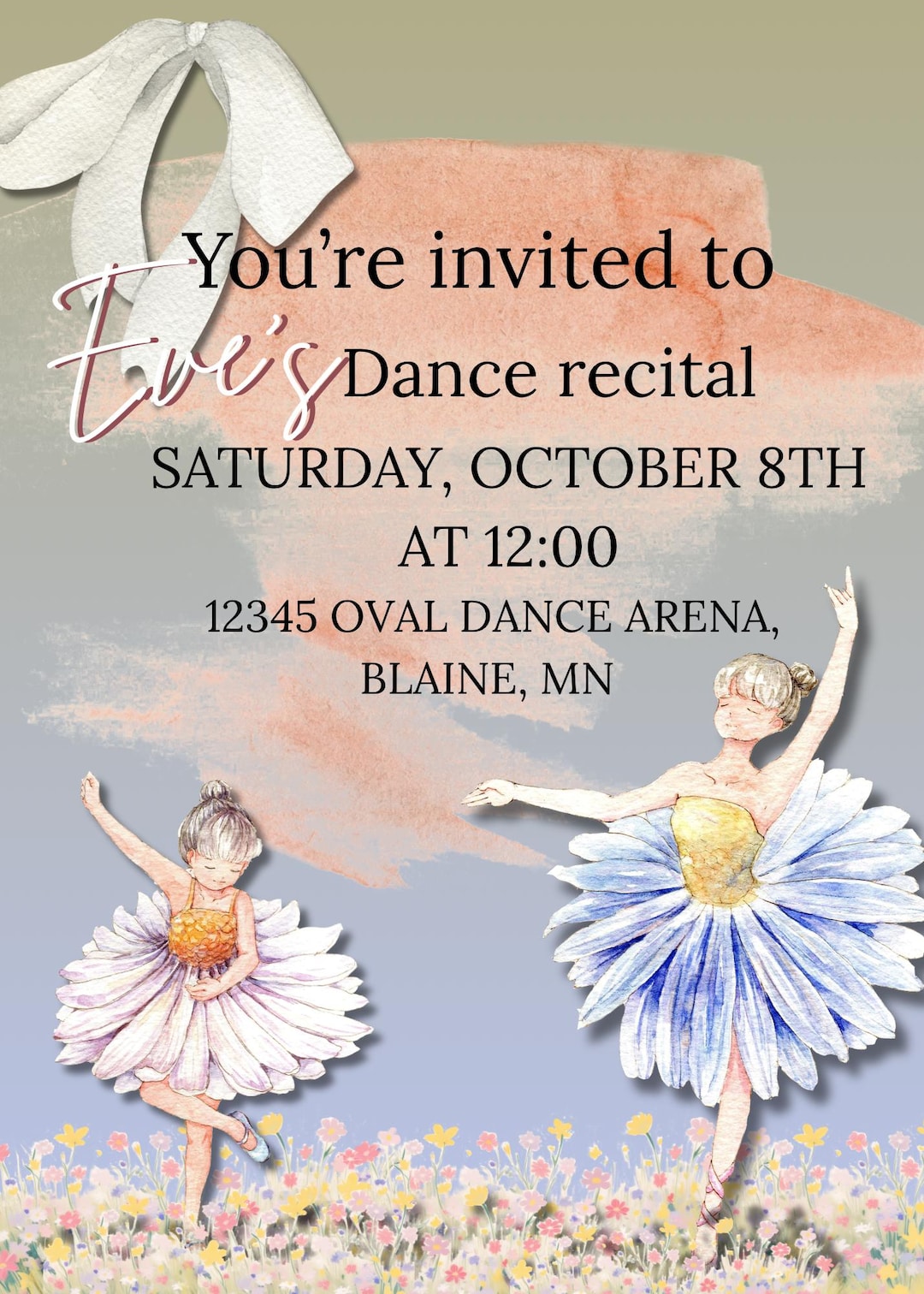 Ballerina Recital Invitation, Dance Recital Invitation, Recital Flyer ...