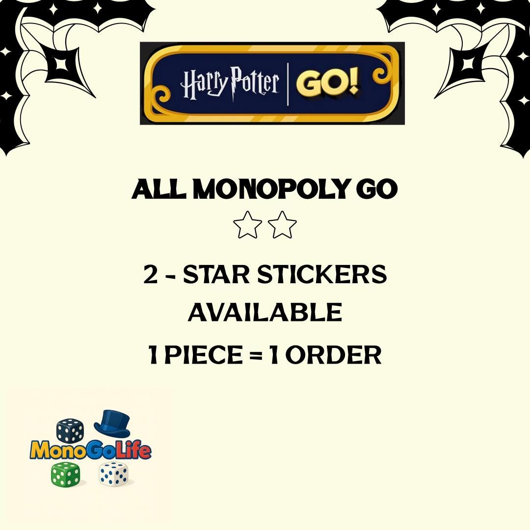 All 2 Star Stickers Available - Monopoly Go - 1 Sticker - Etsy