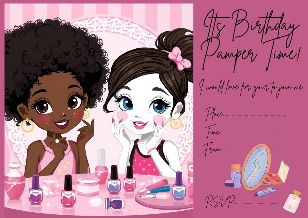 Pamper Party Printable Invitation - Etsy
