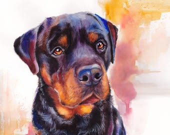 Rottweiler art | Etsy