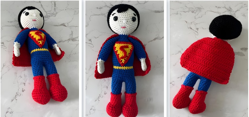Superhero Amigurumi Crochet Pattern PDF | Superman Style Doll | Crochet ...