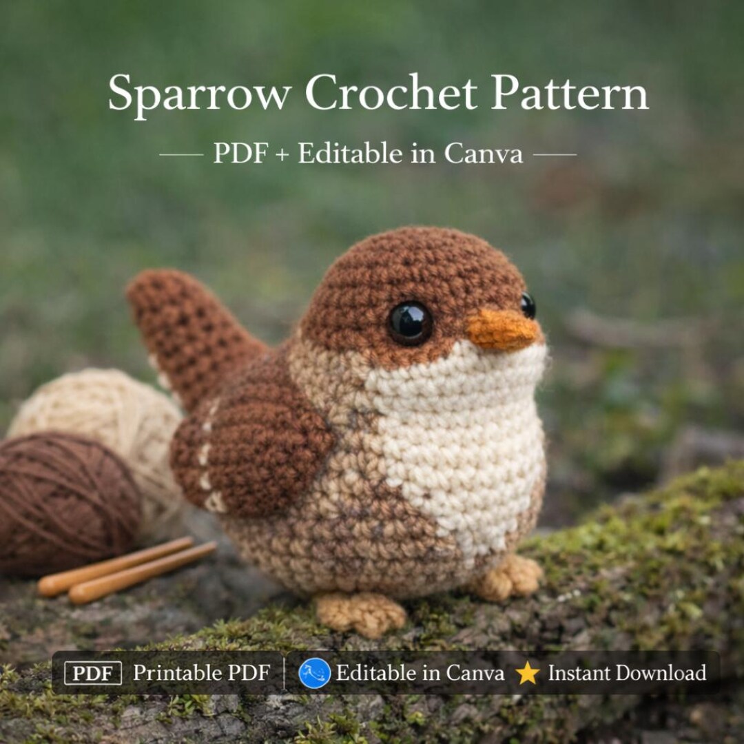 Wren Bird Crochet Pattern PDF | Woodland Bird Amigurumi | Realistic ...