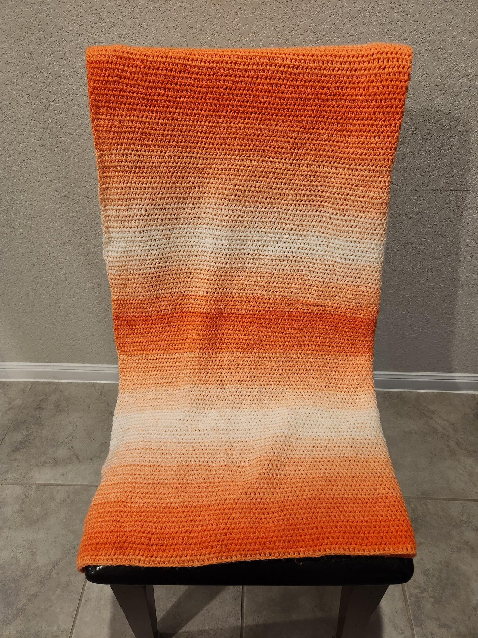 Cozy Orange Sherbert Crochet Afghan Throw, Blanket, 42" X 54", Baby ...