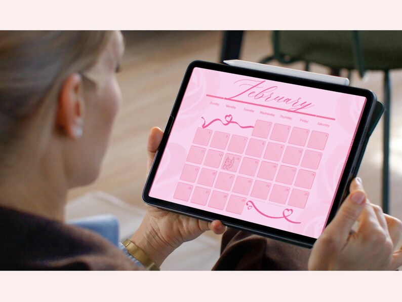 Editable and Printable February Calendar | Valentine's Day Calendar ...