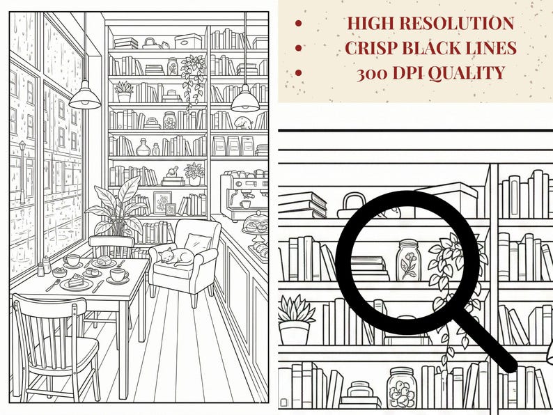 Cozy Spaces Coloring Book Adults | 50 Relaxing Interiors & Hygge Scenes ...