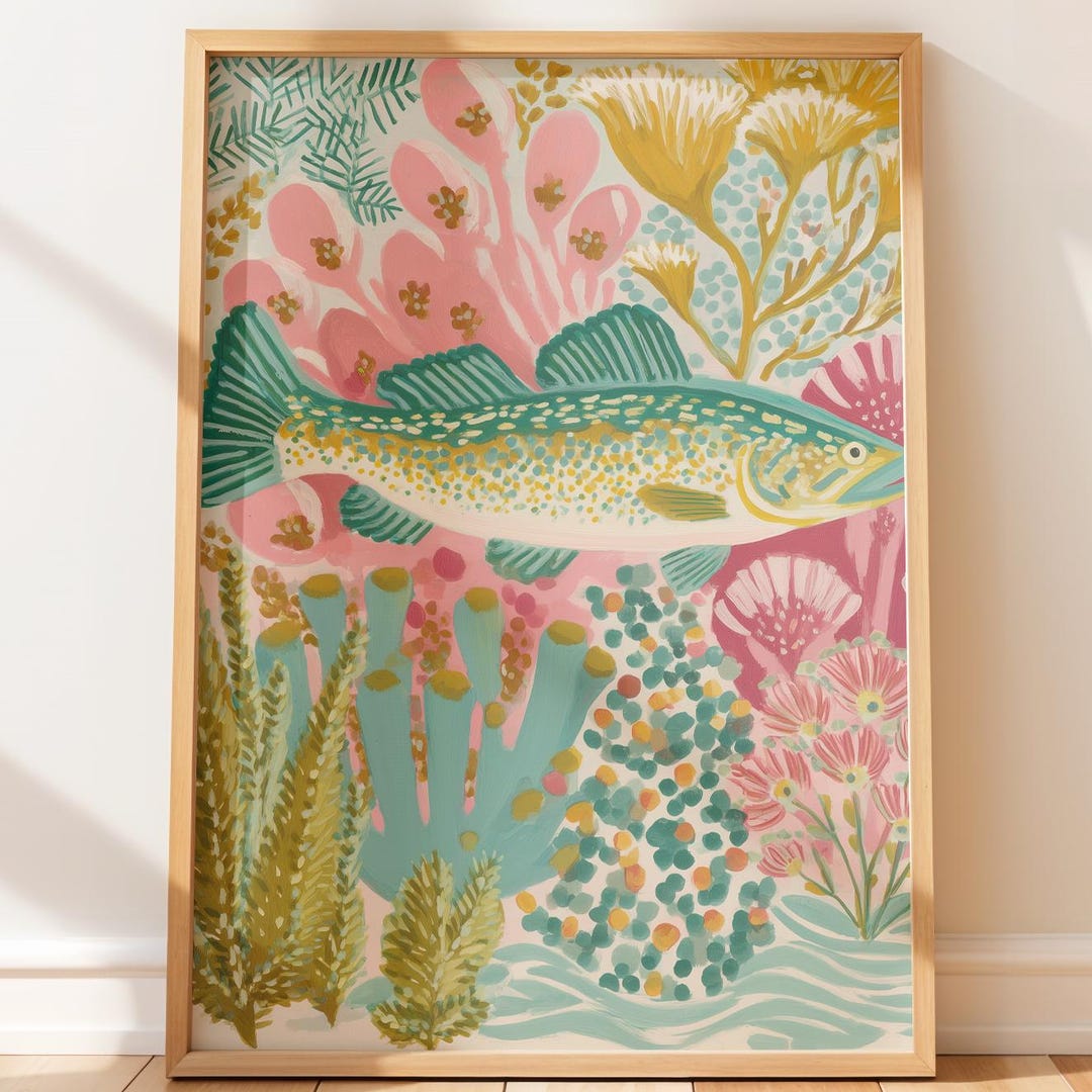 Coastal Fish Art: Colorful Wildlife and Botanical Accents (various ...