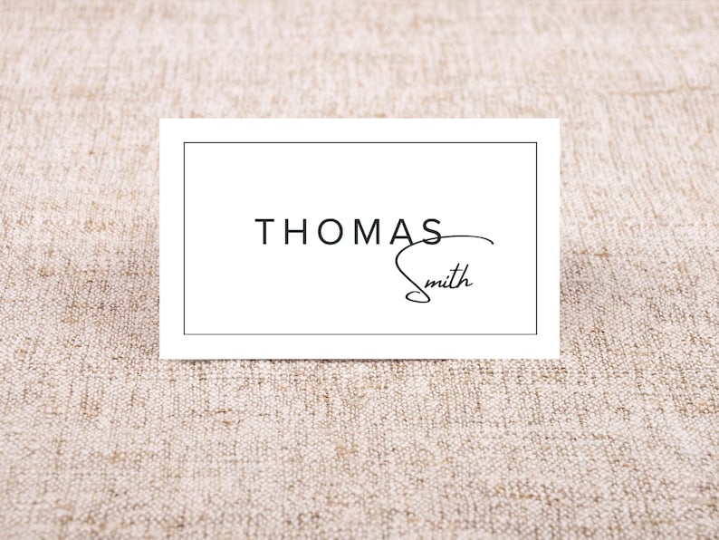 Wedding Place Cards Template, Minimalist and Modern Style, Edit in ...
