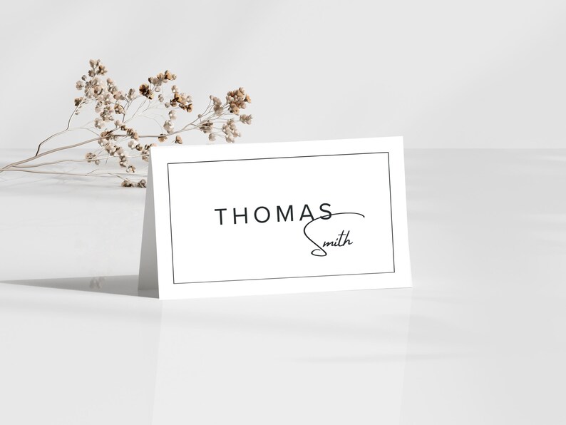 Wedding Place Cards Template, Minimalist and Modern Style, Edit in ...