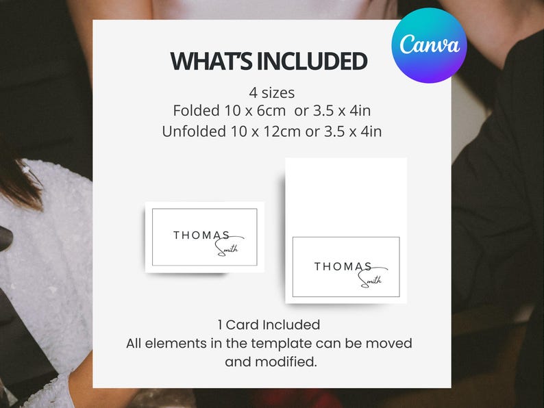 Wedding Place Cards Template, Minimalist and Modern Style, Edit in ...